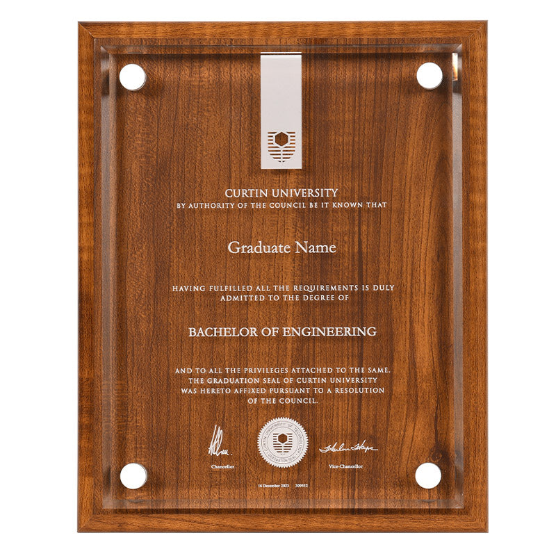 Curtin University Plaque The Artisan – GFP Graduations