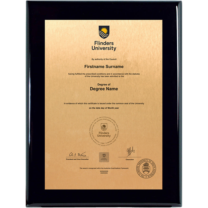 Flinders University Plaque Prestige Black – GFP Graduations
