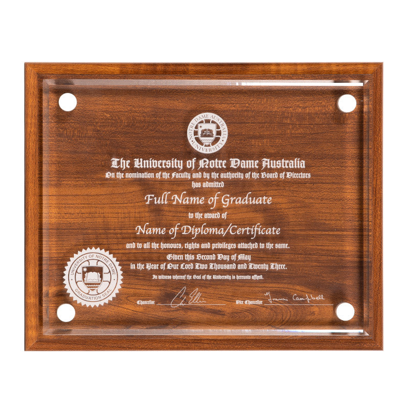 Notre Dame University Plaque The Artisan – GFP Graduations