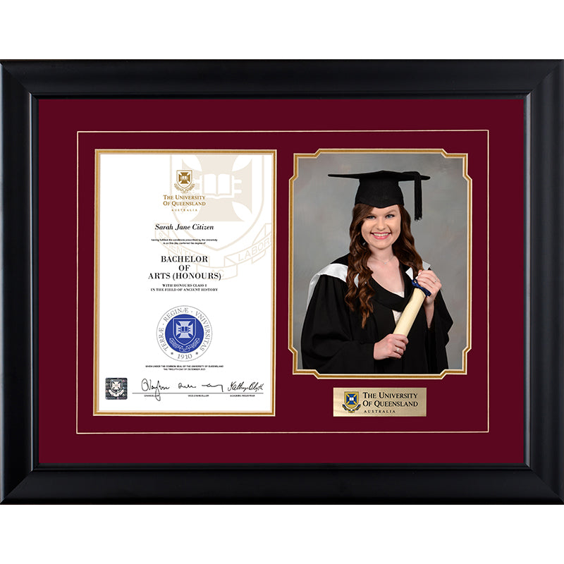 University of Queensland Frame Black Regency – GFP Graduations