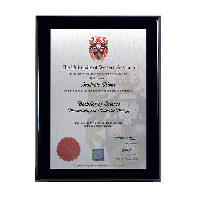UWA Plaque Prestige Black – GFP Graduations