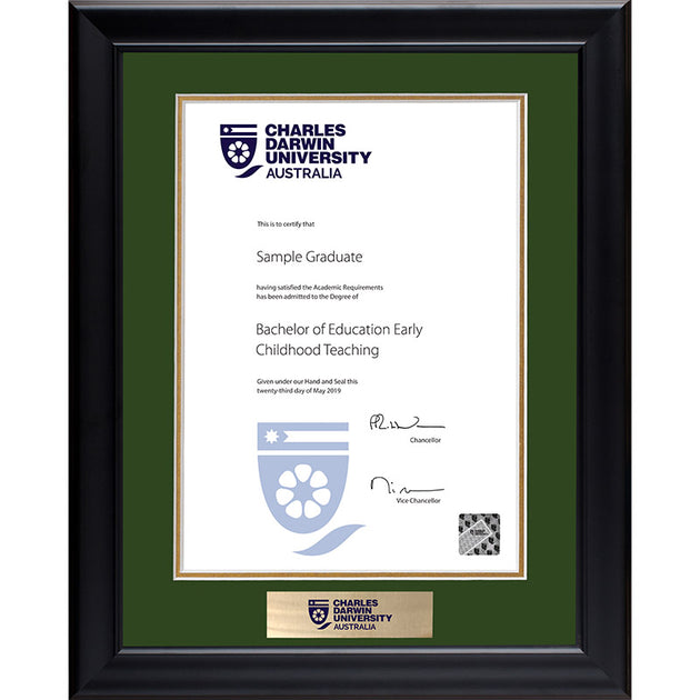 Charles Darwin University Testamur Frames – GFP Graduations