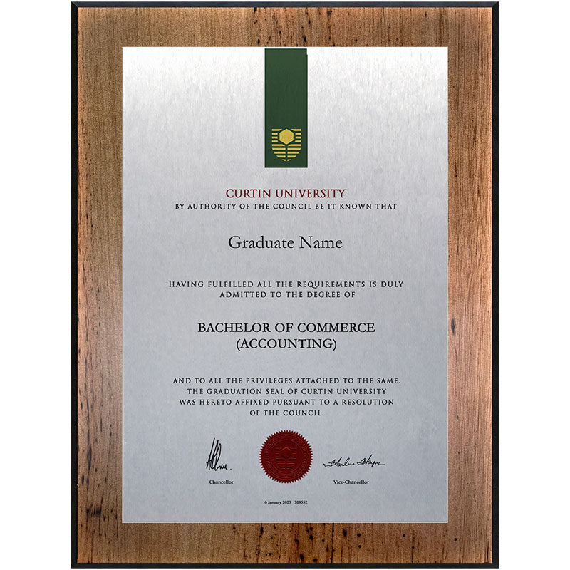 Curtin Plaque Vintage Blackbutt – GFP Graduations