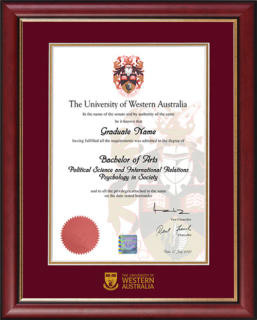 UWA Testamur Frames – GFP Graduations