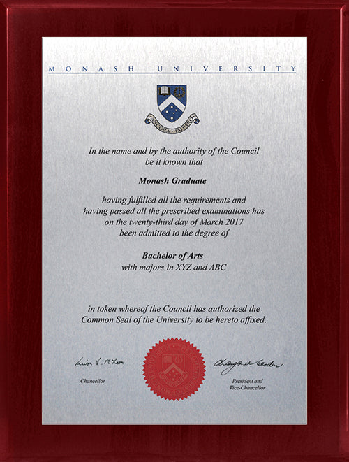 Monash Plaque Prestige – GFP Graduations
