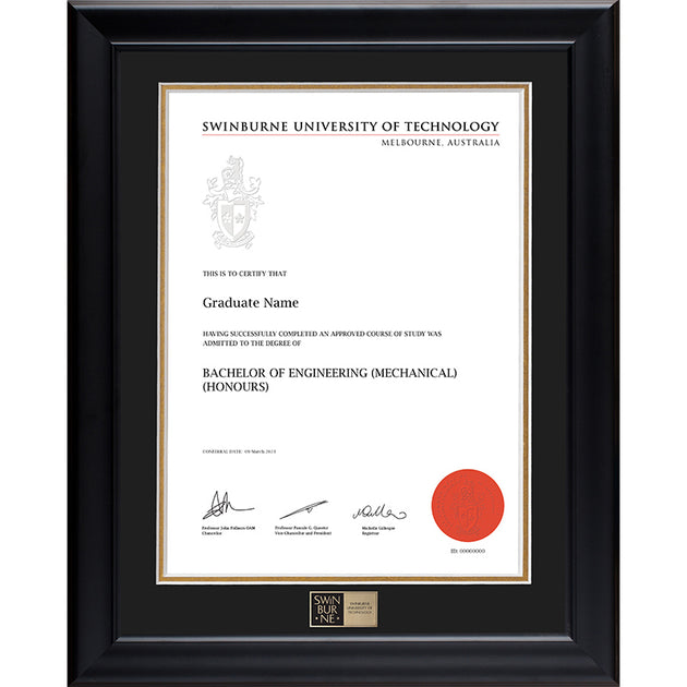 Swinburne University Testamur Frames – GFP Graduations